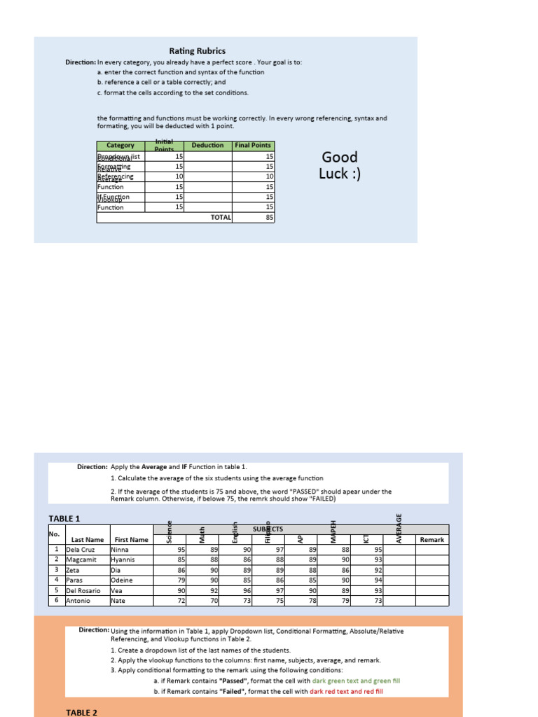 MS EXCEL Practical Test | PDF
