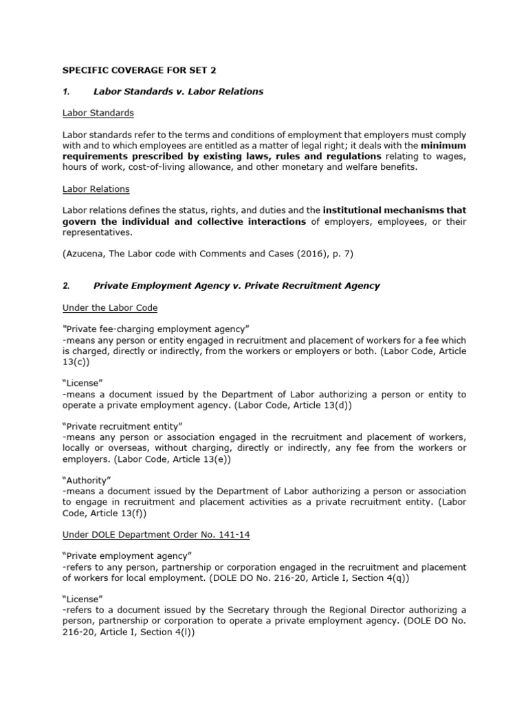 Labor-Laws Handouts | PDF | Cost Of Living | Employment