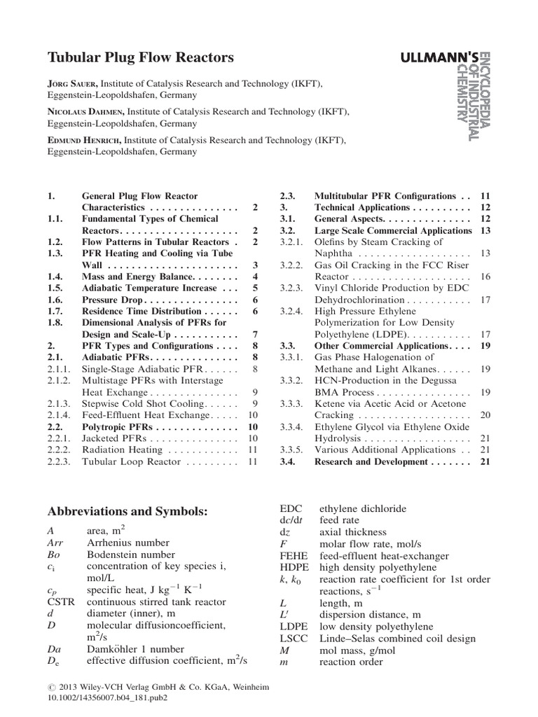 PFR-data | PDF | Chemical Reactor | Chemical Engineering