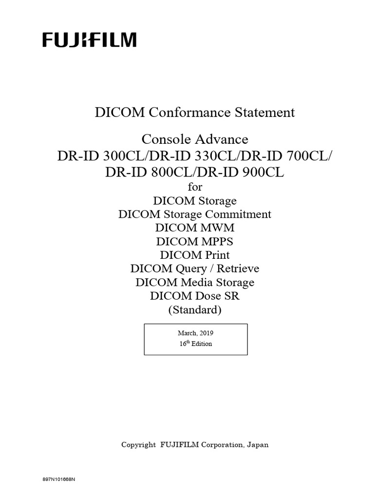 DICOM Conformance Statement Fujifilm DR Systeme (Console Advance) | PDF | Computing | Computer ...