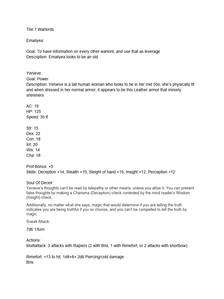 One Piece Campaign Notes | PDF | Perception