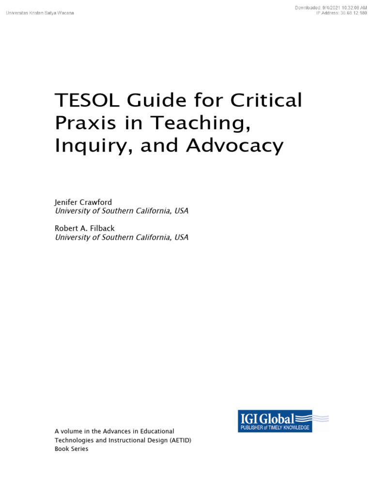 TESOL Guide For Critical Praxis in Teaching, Inquiry, and Advocacy ...