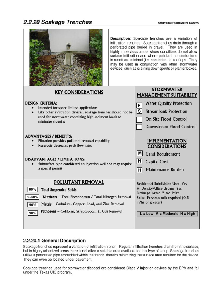 2.2.20 Soakage Trenches | PDF | Stormwater | Drainage