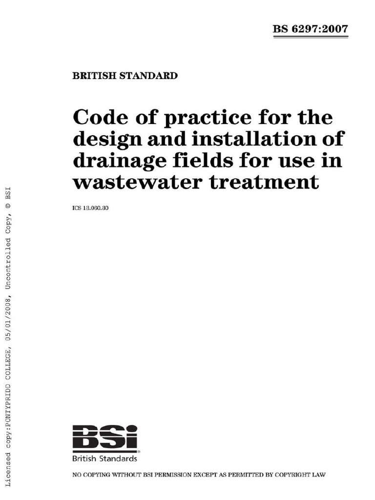 Bs 6297 2007 Drainage Fields - Compress | PDF