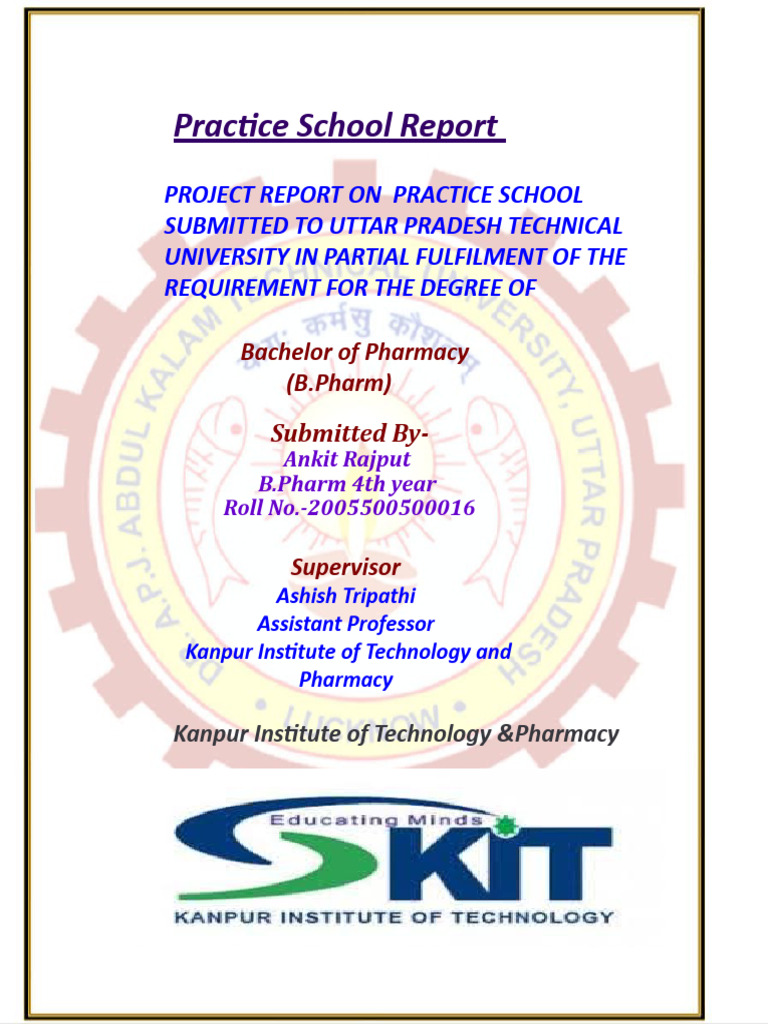 B.Pharm Practice School Report | PDF | Quality Assurance | Nursing