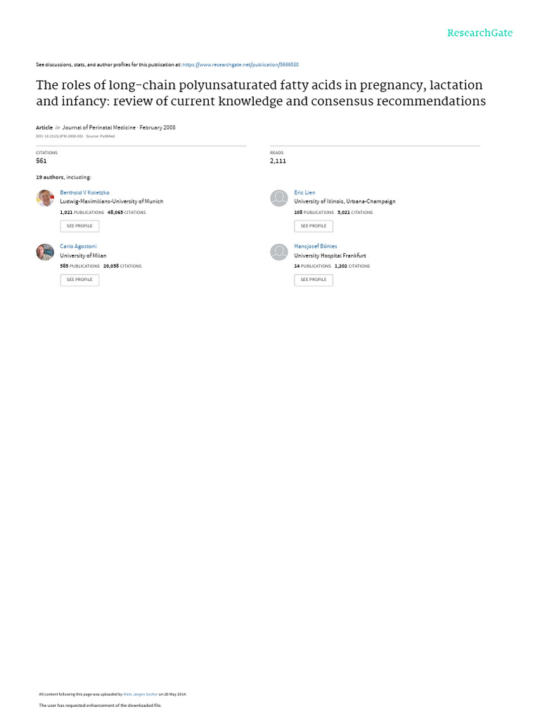 The Roles of Long-Chain Polyunsaturated Fatty Acids in Pregnancy ...