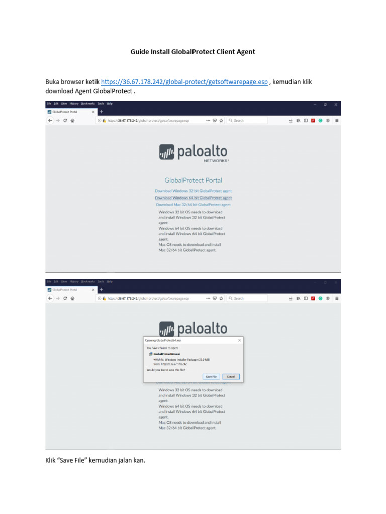 Guide Install GlobalProtect Client Agent | PDF