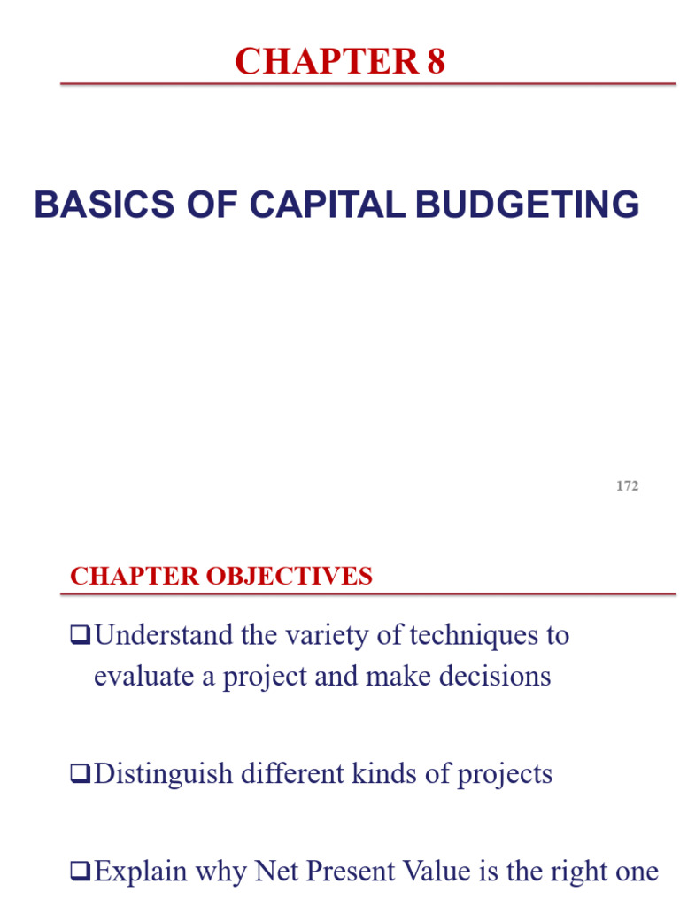 Chapter 8 - Capital Budgeting | Download Free PDF | Net Present Value | Capital Budgeting