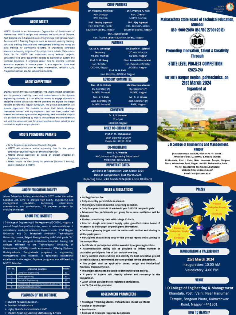 Msbte Project Competition Final - 12032024008 | PDF | Engineering | Patent