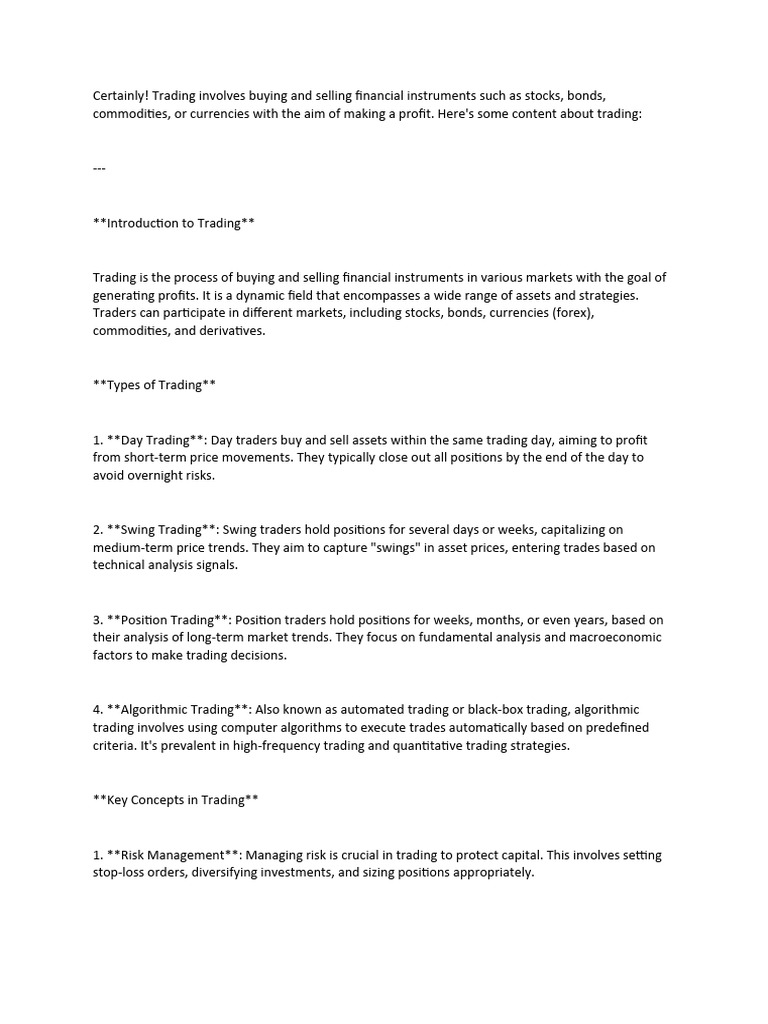 Intermediate Ii Pdf Day Trading Algorithmic Trading