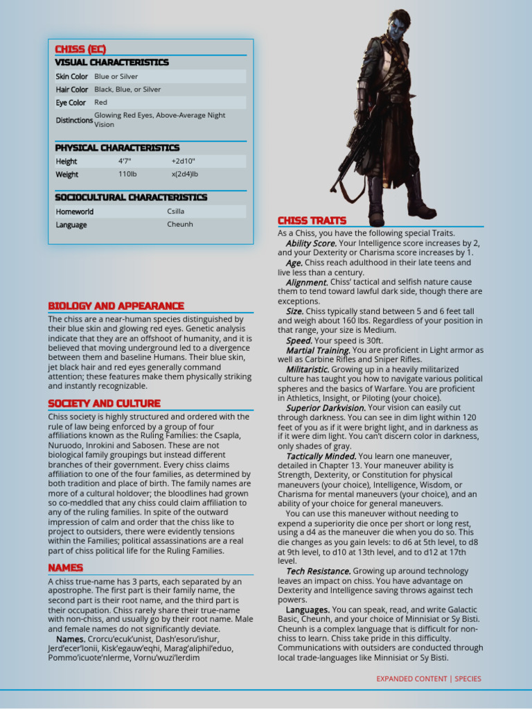 EC - Chiss and Draethos Revise | PDF | Hair
