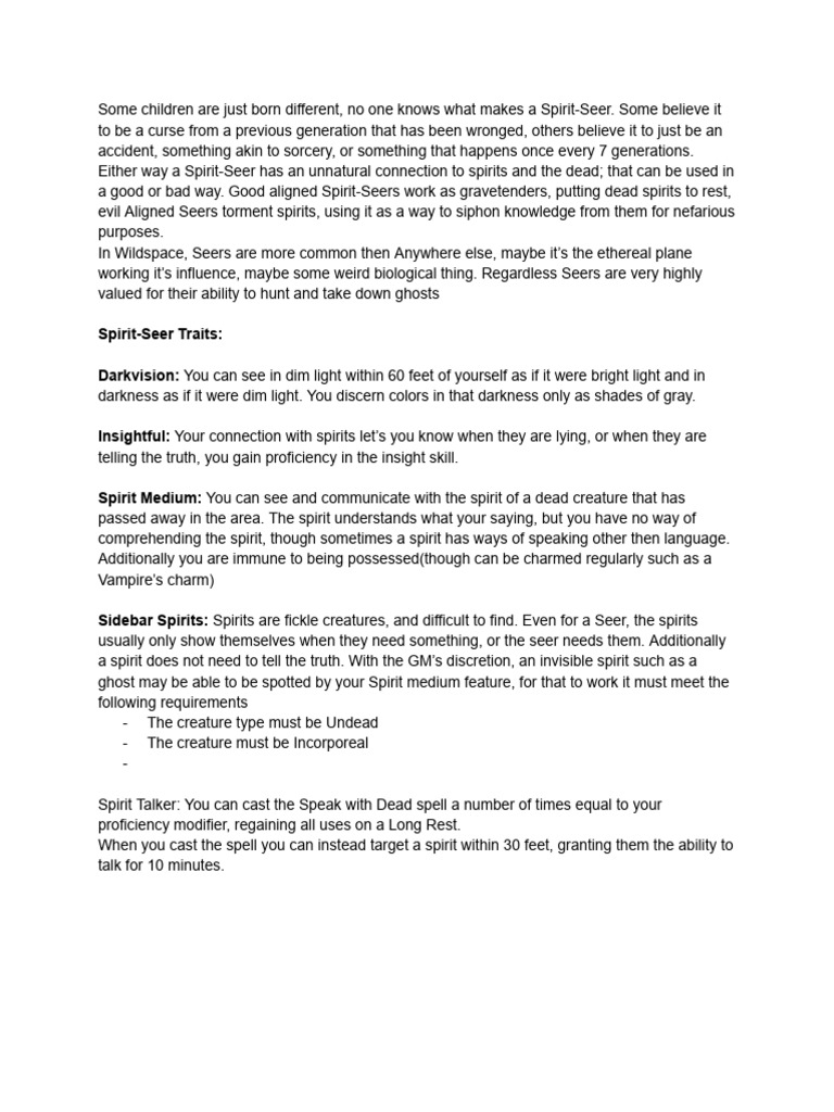 Spirit Seer | PDF