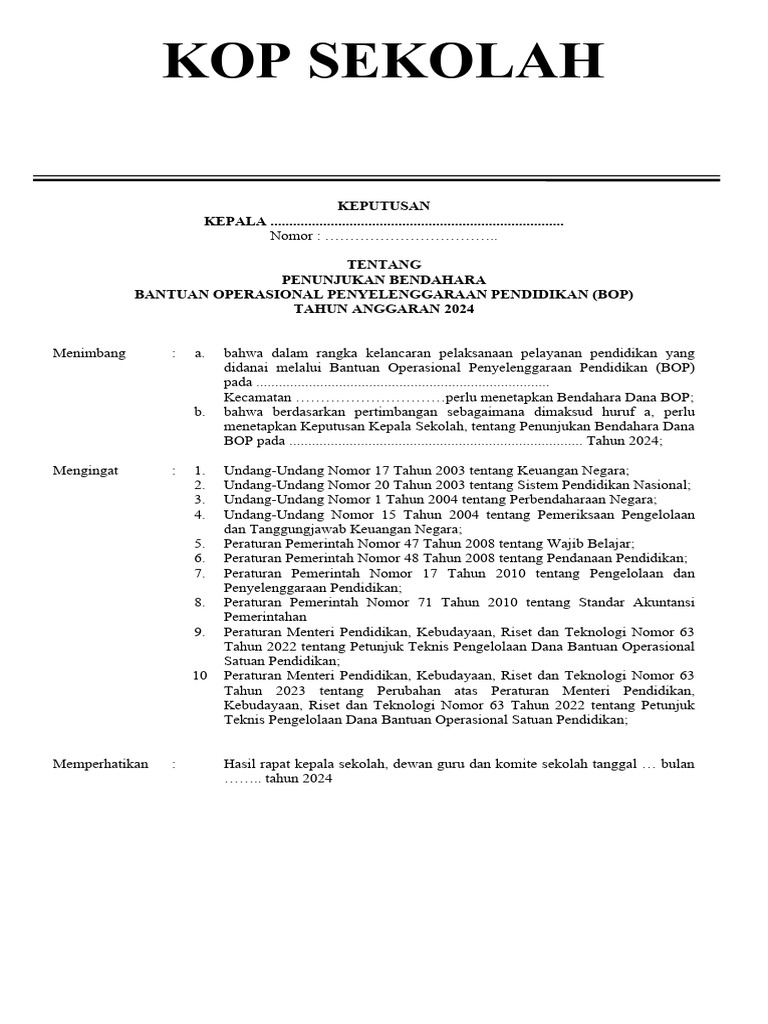 SK Bop | PDF | Pengelolaan Keuangan & Uang