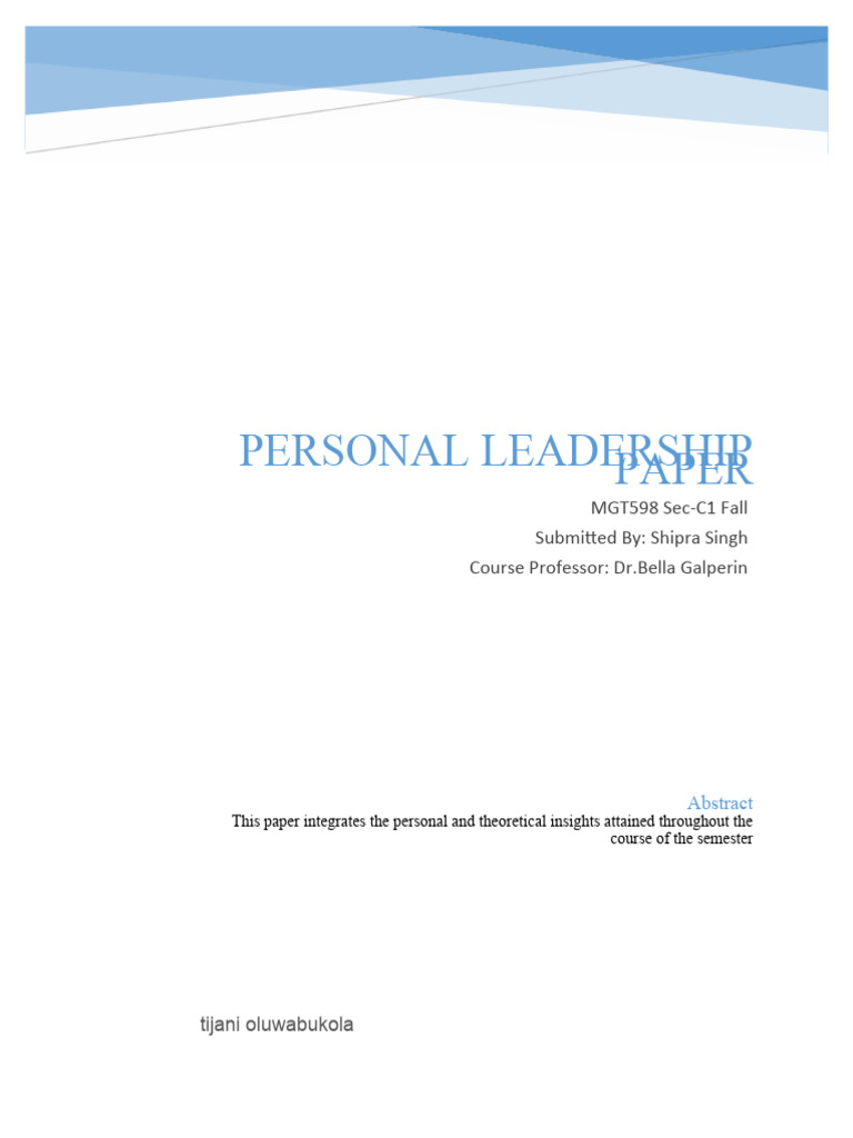 Leadership Assignment 2 | PDF | Leadership | Goal