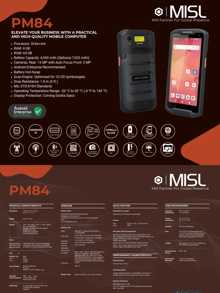 MISL Point Mobile PM84 | PDF | Ieee 802.11 | Telecommunications