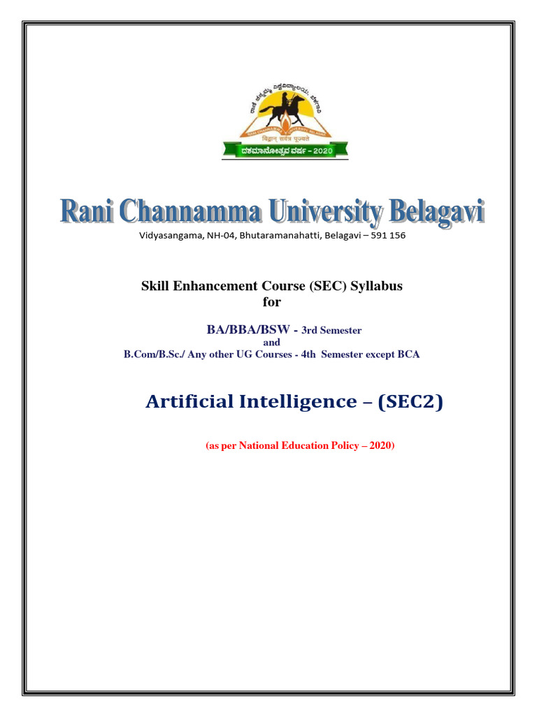 AI Skill Enhancement Course Syllabus | PDF | Artificial Intelligence ...