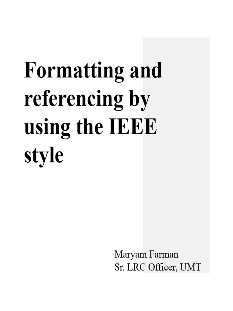 Formatting and Referencing by Using the IEEE Style | PDF | American Sign Language | Sign Language