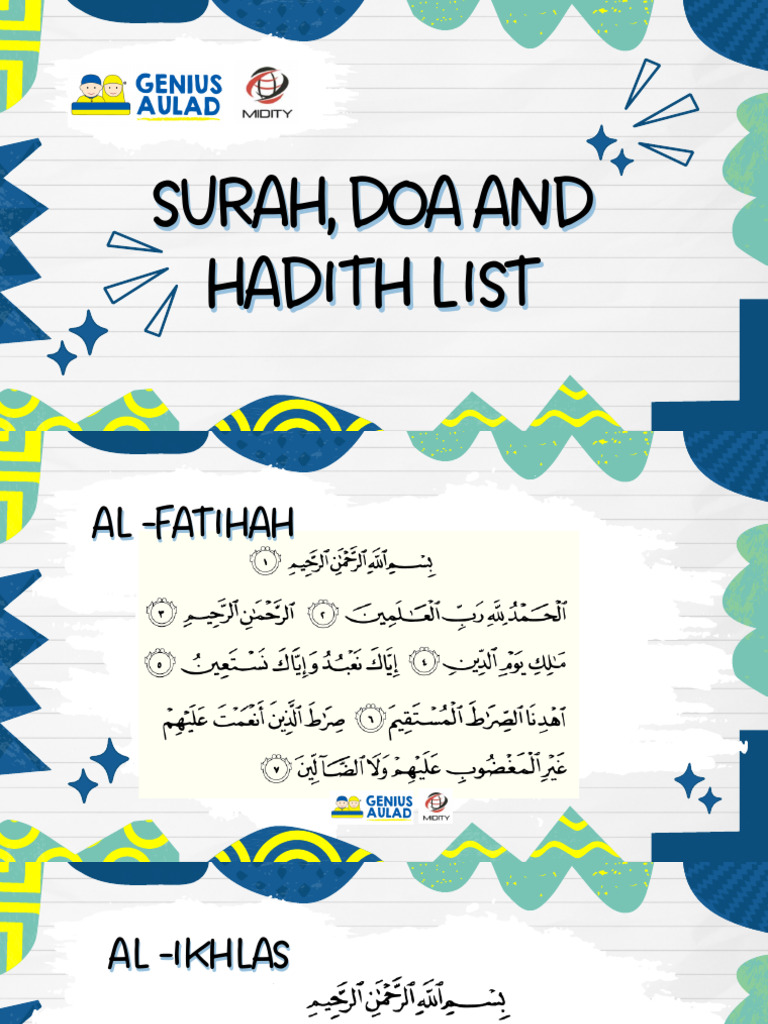Parents Handbook - Hafazan Surah, Doa, and Hadith Genius Aulad | PDF ...