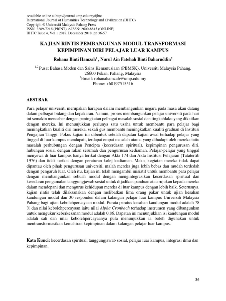 Kajian Rintis Pembangunan Modul Transformasi | PDF