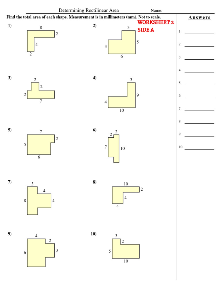 WS 2-WORKSHEETS-RECTILINEAR AREA | PDF