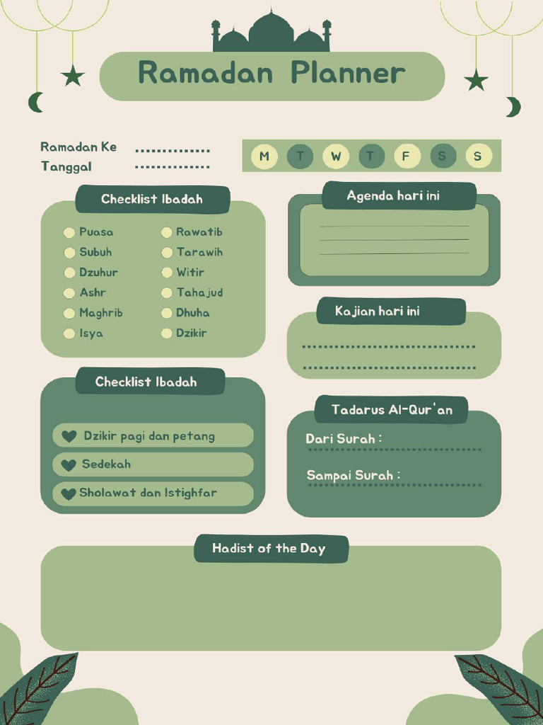 Ramadhan Planner | PDF