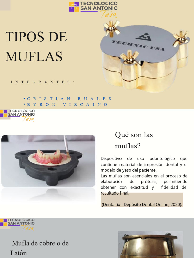 Tipos y Usos de Muflas Dentales | PDF | Cobre | Ciencia de los Materiales