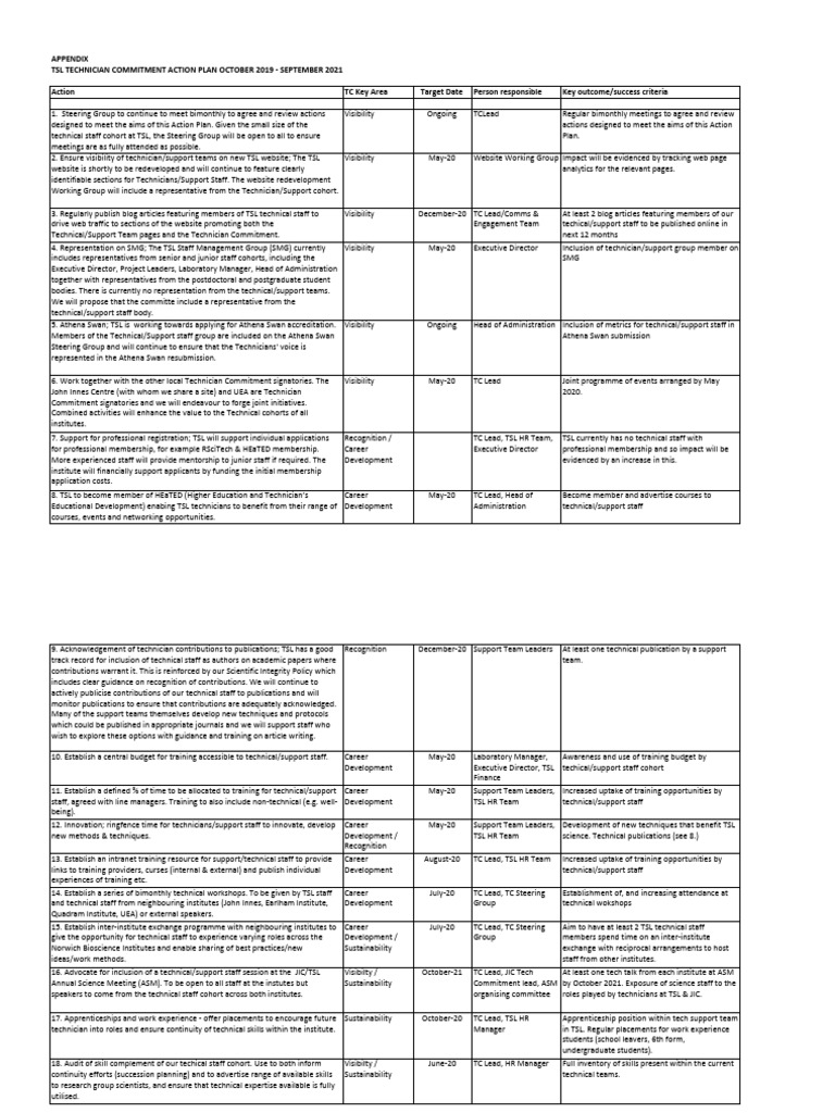 TSL TC Action Plan 2019 2021 | PDF | Business