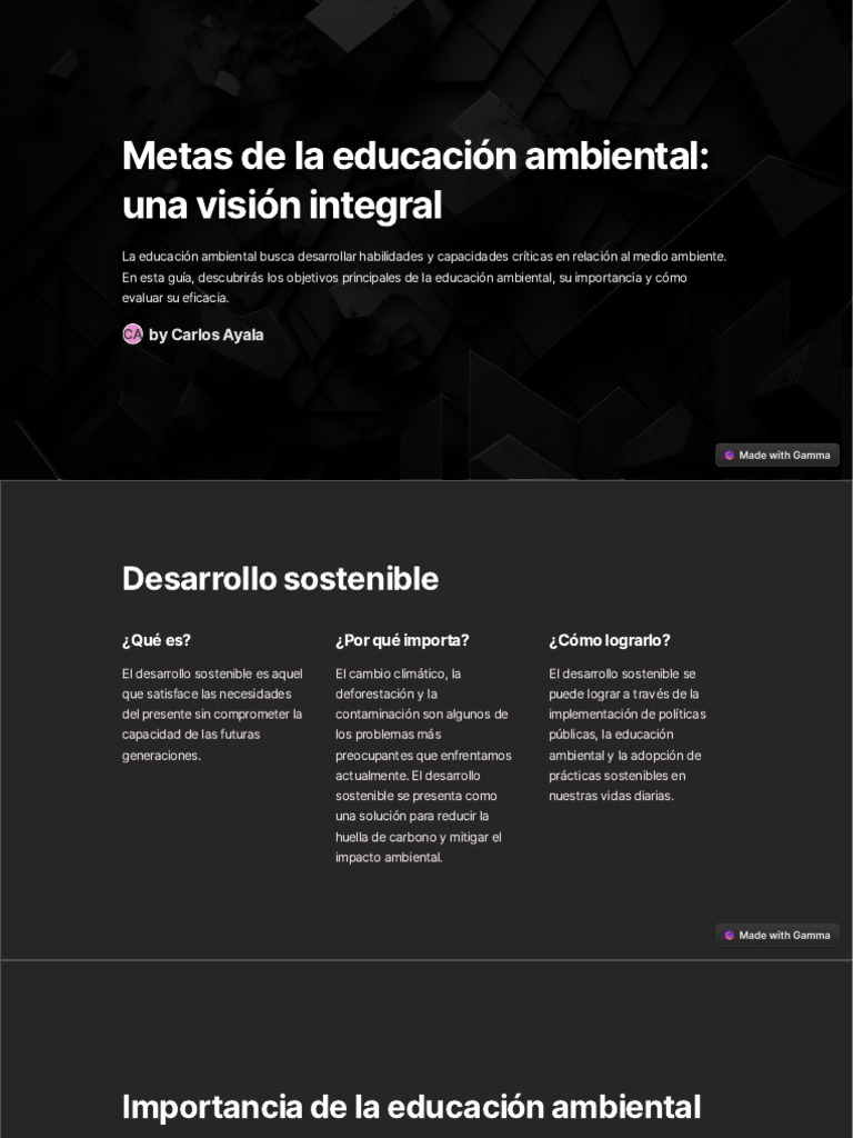 Metas de La Educacion Ambiental Una Vision Integral | PDF ...