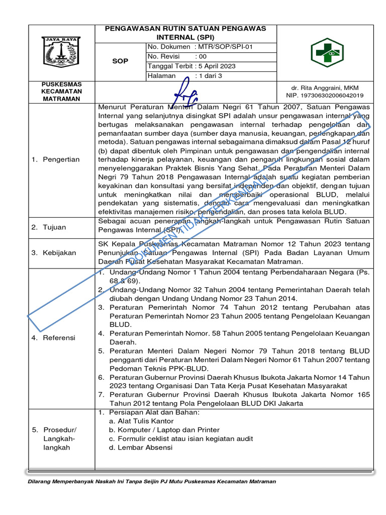 Sop Spi 2023 Rev | PDF