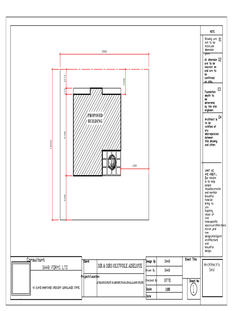 Proposed Building Plans for Lagos Home | PDF