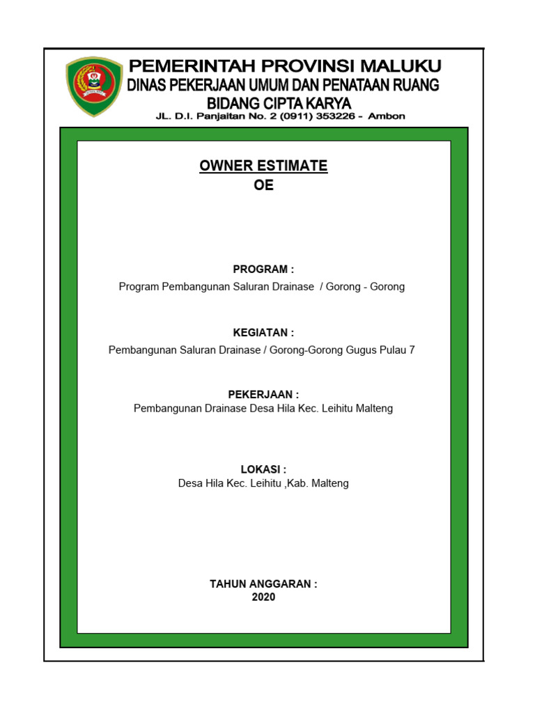 Contoh Rab Penawaran | PDF