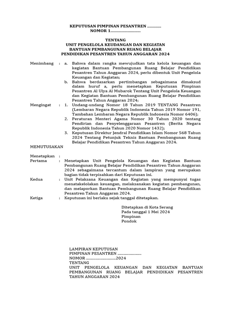 Contoh SK Upk2b | PDF