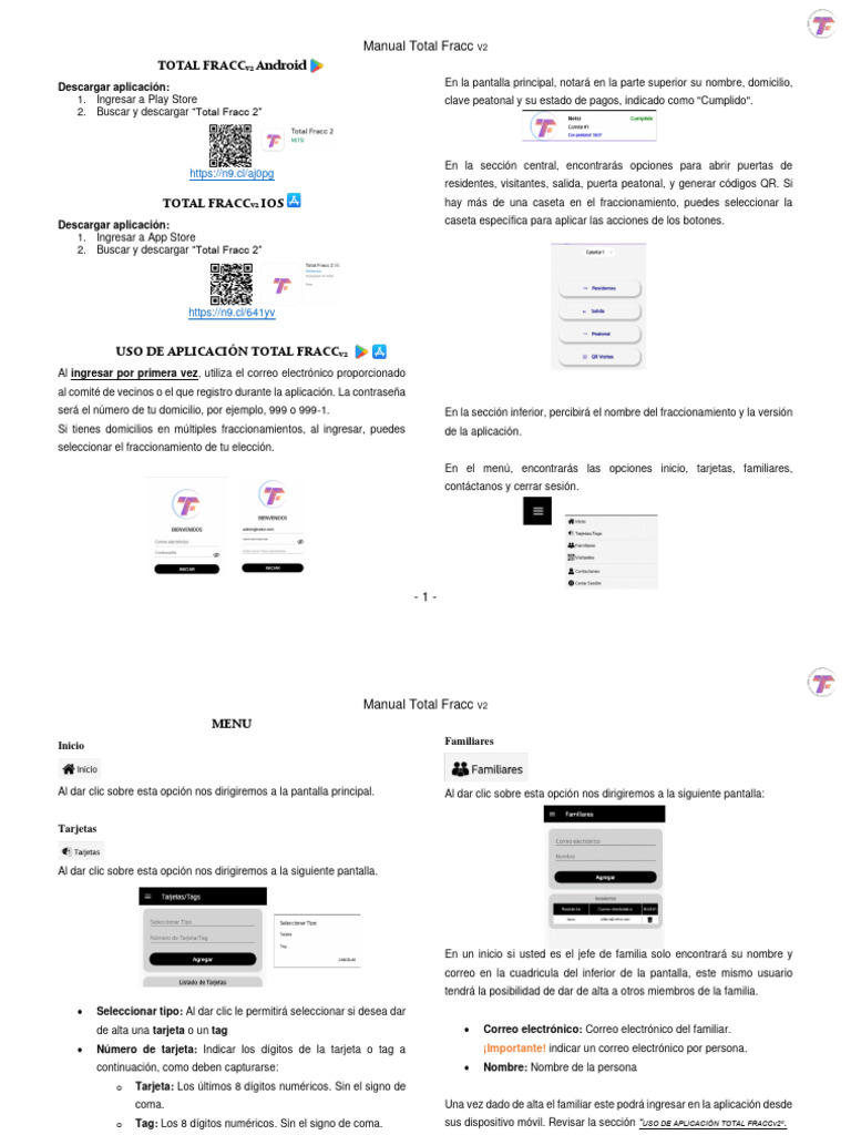 Manual Total Fracc | PDF | Software de la aplicacion | Aparatos de información