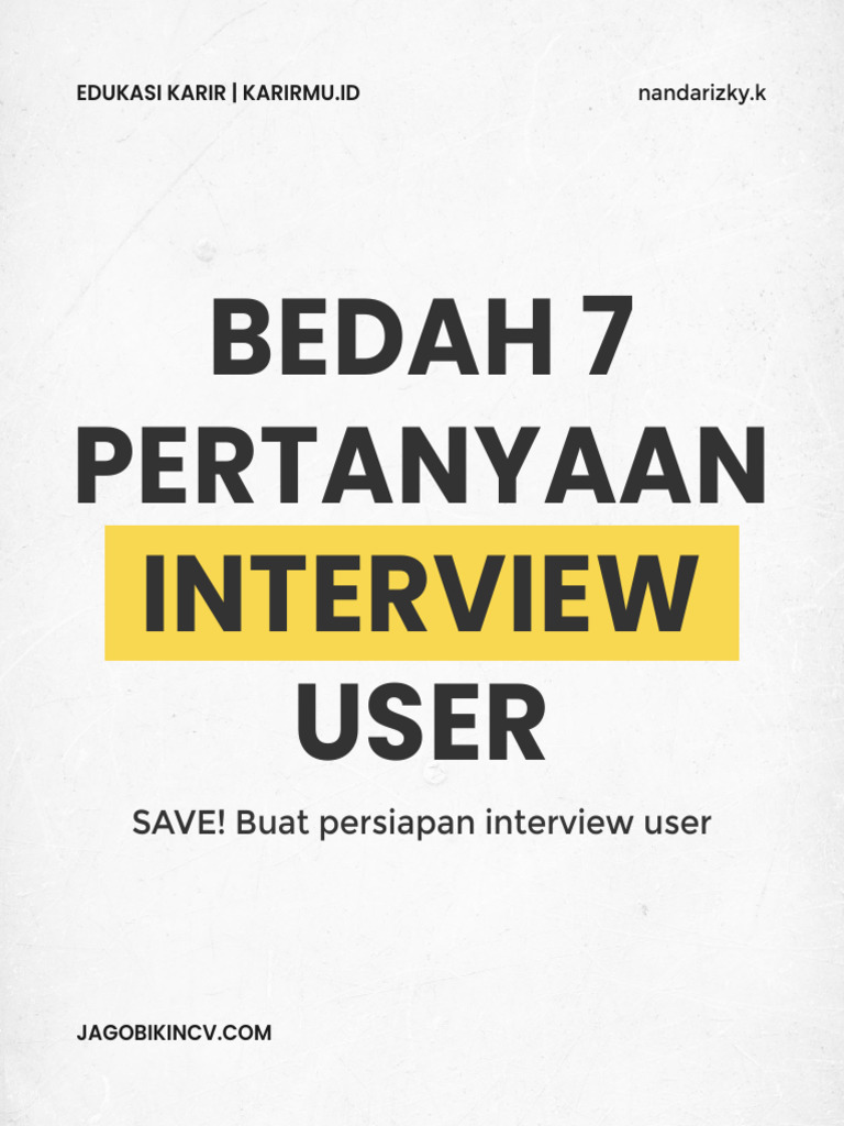 Persiapan Interview User yang Efektif | PDF | Bisnis