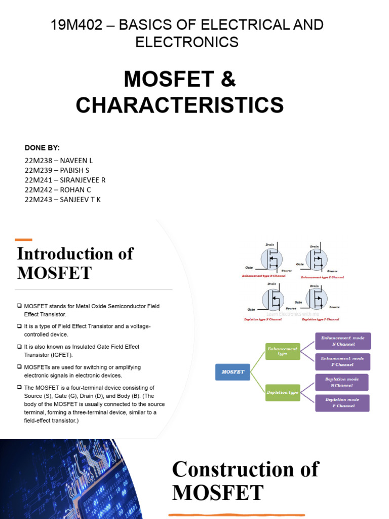 BEEE Final Presentation | PDF | Field Effect Transistor | Mosfet
