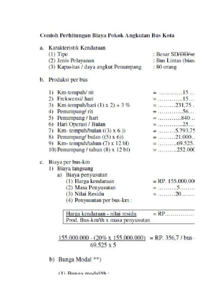 Perhitungan Bok Kemenhub Dan Pci | PDF