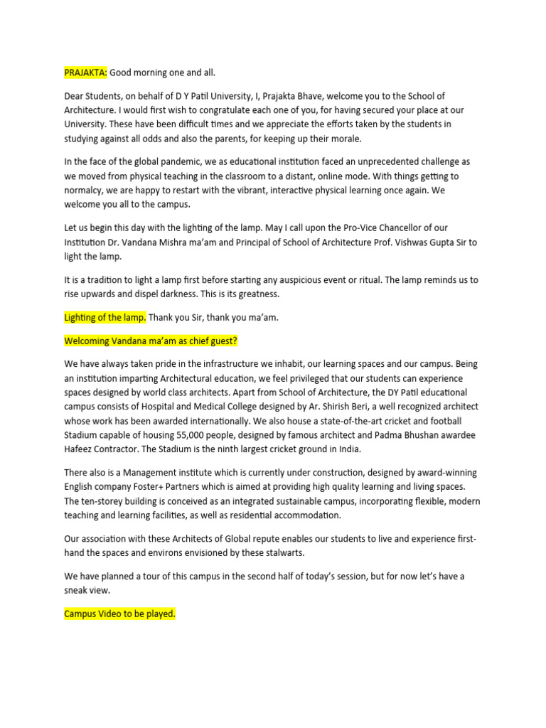 Orientation Script - AY 21-22 | PDF