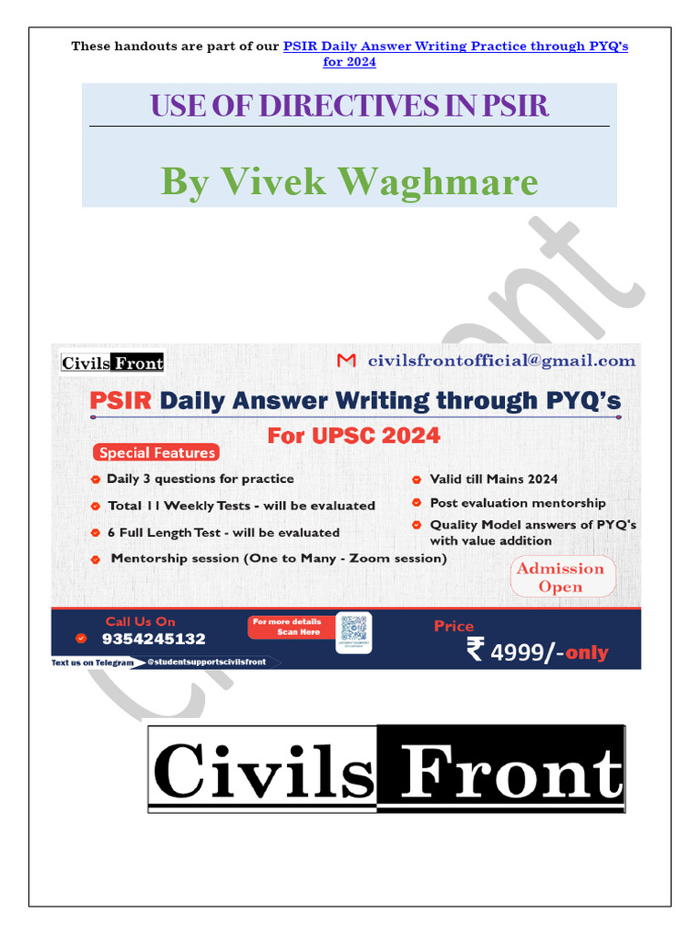 UPSC PSIR Answer Writing Guide | PDF | Social Equality | Equal Opportunity
