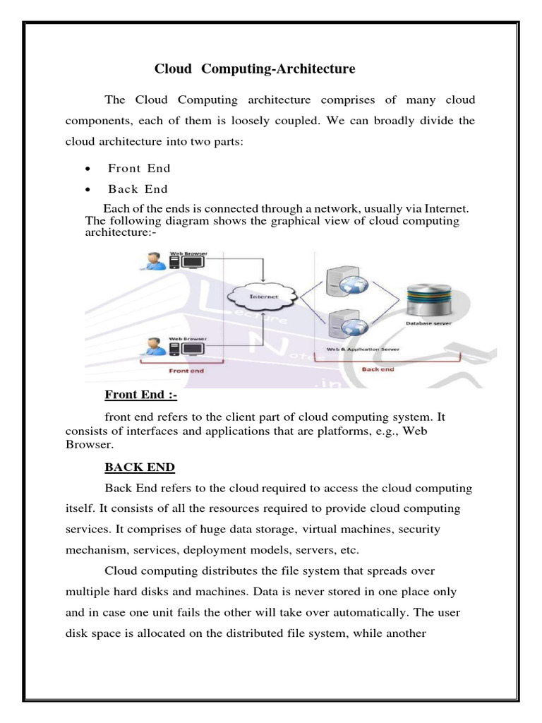 Overview of Cloud Computing Architecture | PDF | Cloud Computing ...