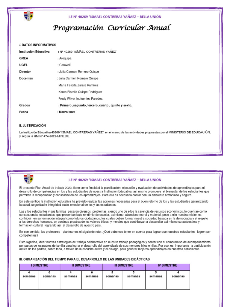 Car Programacion Anual 2023 | PDF