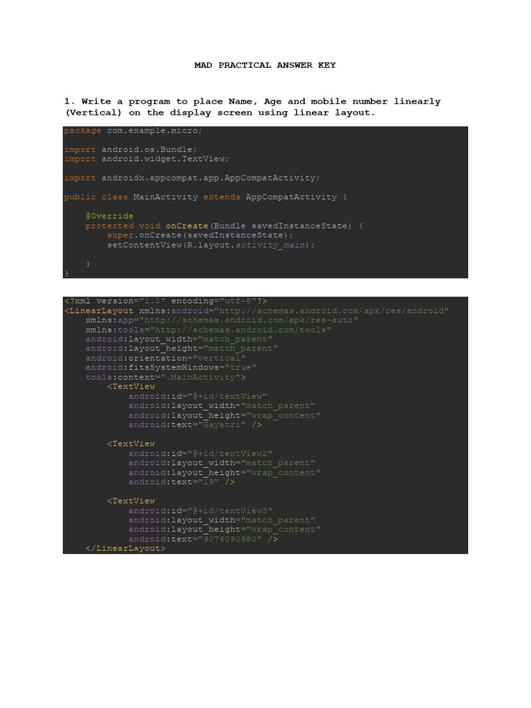 Mad Answer Key | PDF