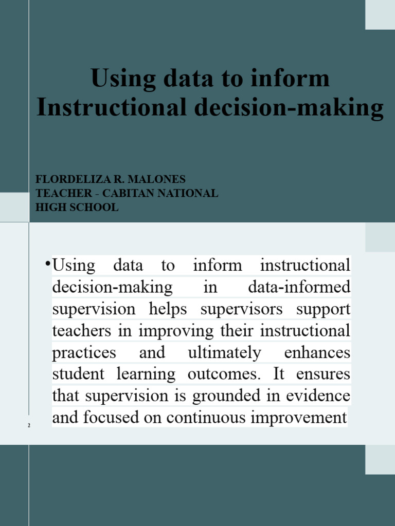 Using Data To Inform Instructional Decision Making | PDF | Career & Growth | Self-Improvement