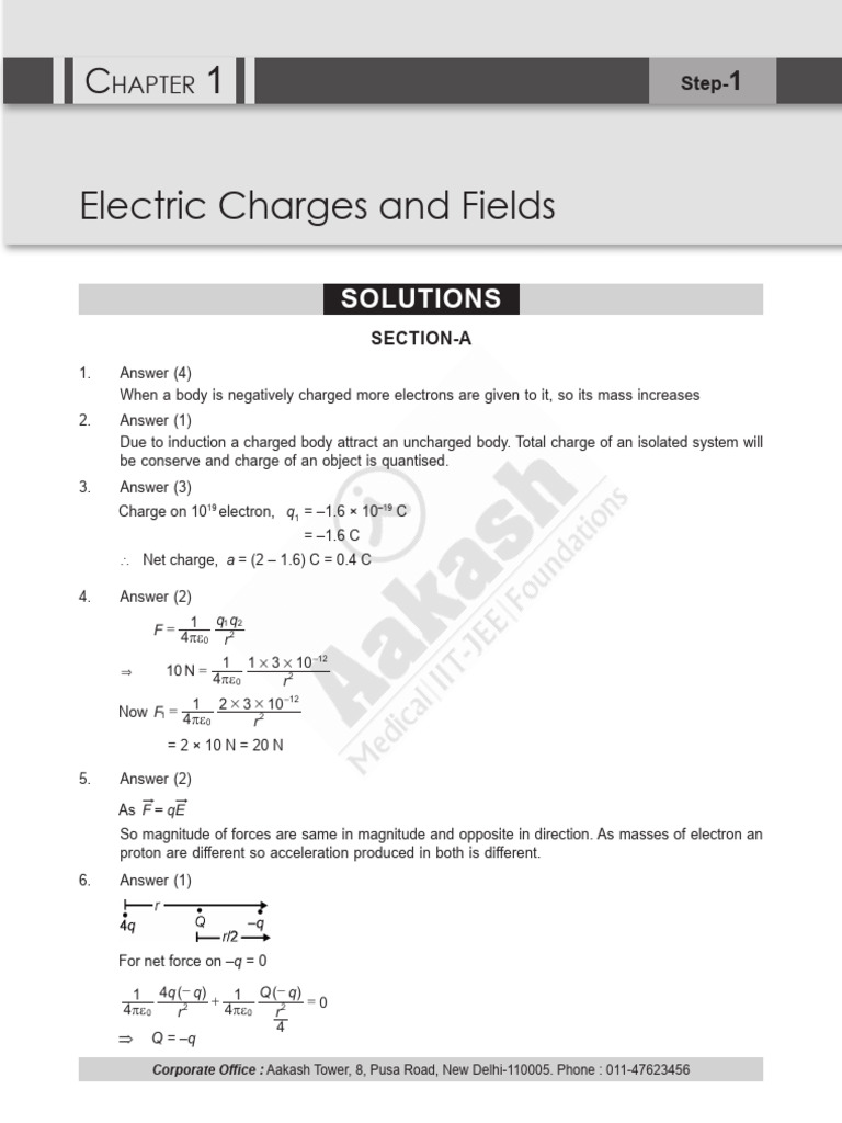 CLS ENG 24 25 XII Phy Target 1 Level 1 Chapter 1 | PDF | Electrical Engineering | Applied And ...