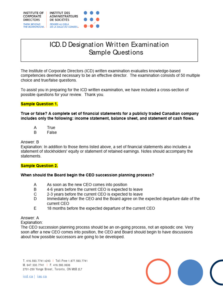 Sample Questions ID | PDF | Mergers And Acquisitions | Stocks