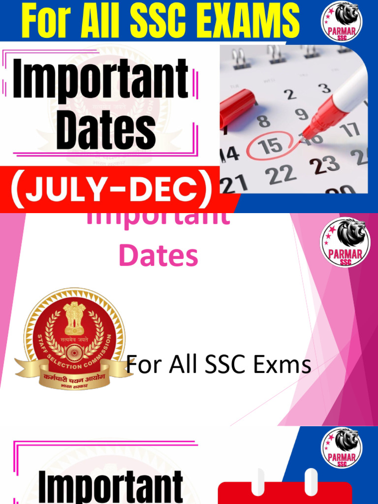Key Dates from July to December | PDF
