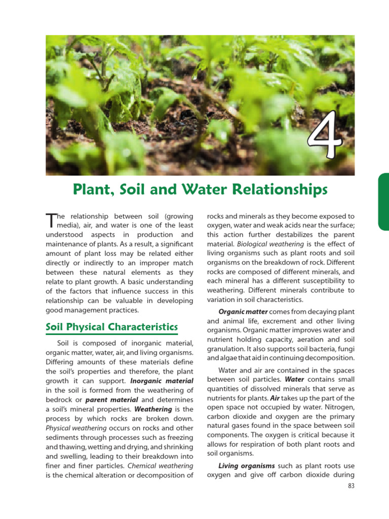 Plant Soil Water | PDF | Soil | Organic Matter