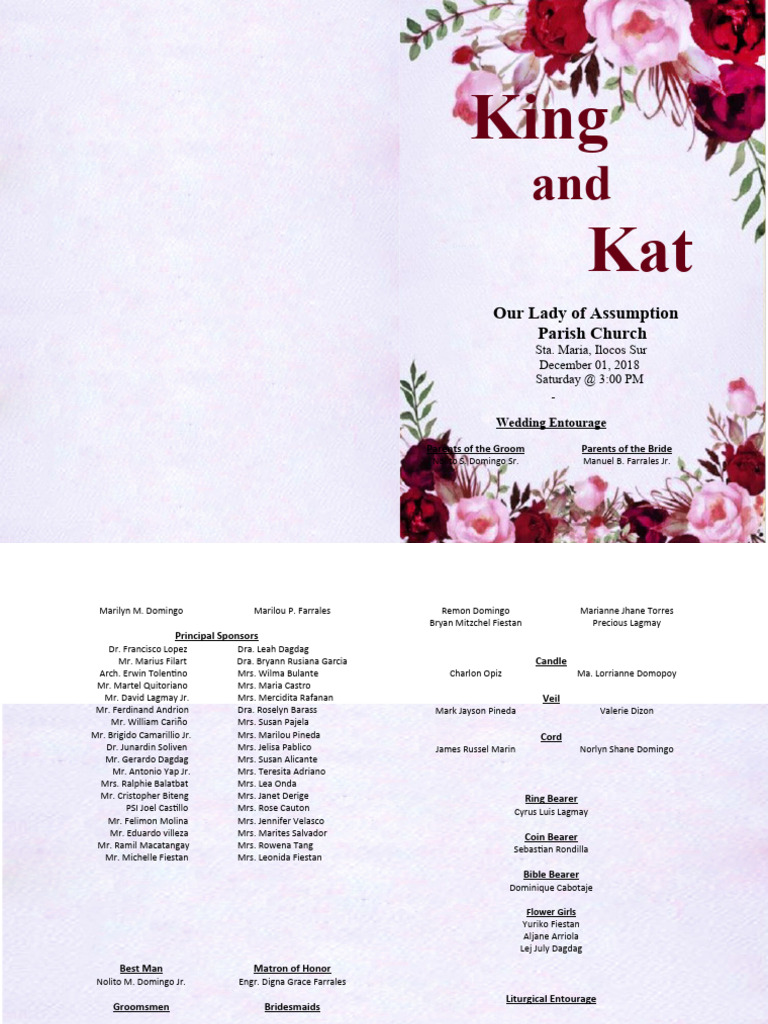 King and Kat Misalette - Revised | PDF | Mercy | Christian Worship And ...