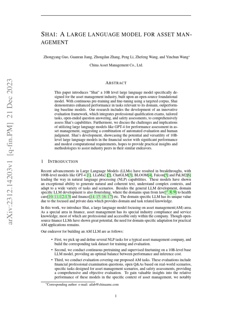 A Large Language Model For Asset Management | PDF | Investment ...