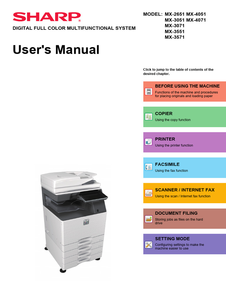 MX 2651-4071 MX 3071-4071 User Manual | PDF | Fax | Computing