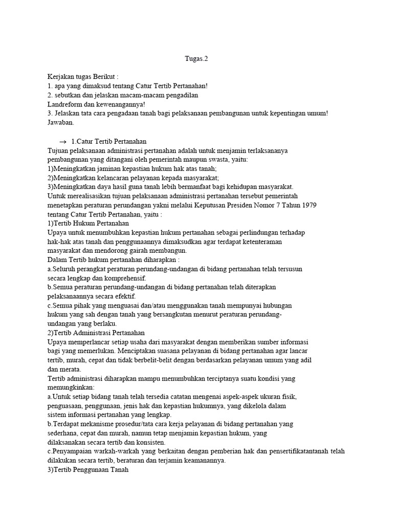 Tugas 2 Administrasi Pertanahan FINKAN | PDF